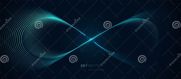 Abstract Background with Blue Glowing Lines in Infinity Pattern ...