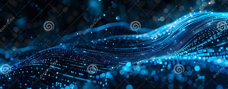 Abstract Background with Blue Glowing Particles on Black - AI Generated ...