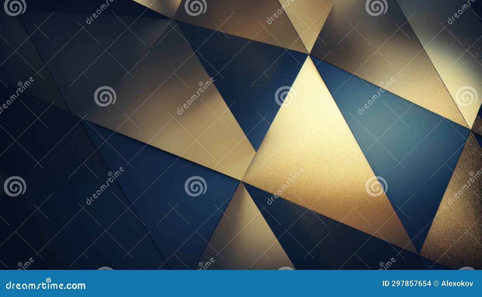 Abstract Background with Blue and Gold Triangles. Design Template Stock ...