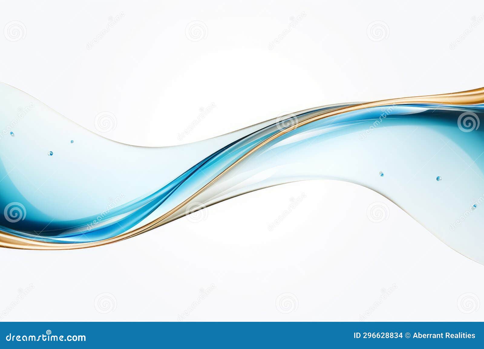 Abstract Background with Blue and Gold Waves Stock Illustration ...