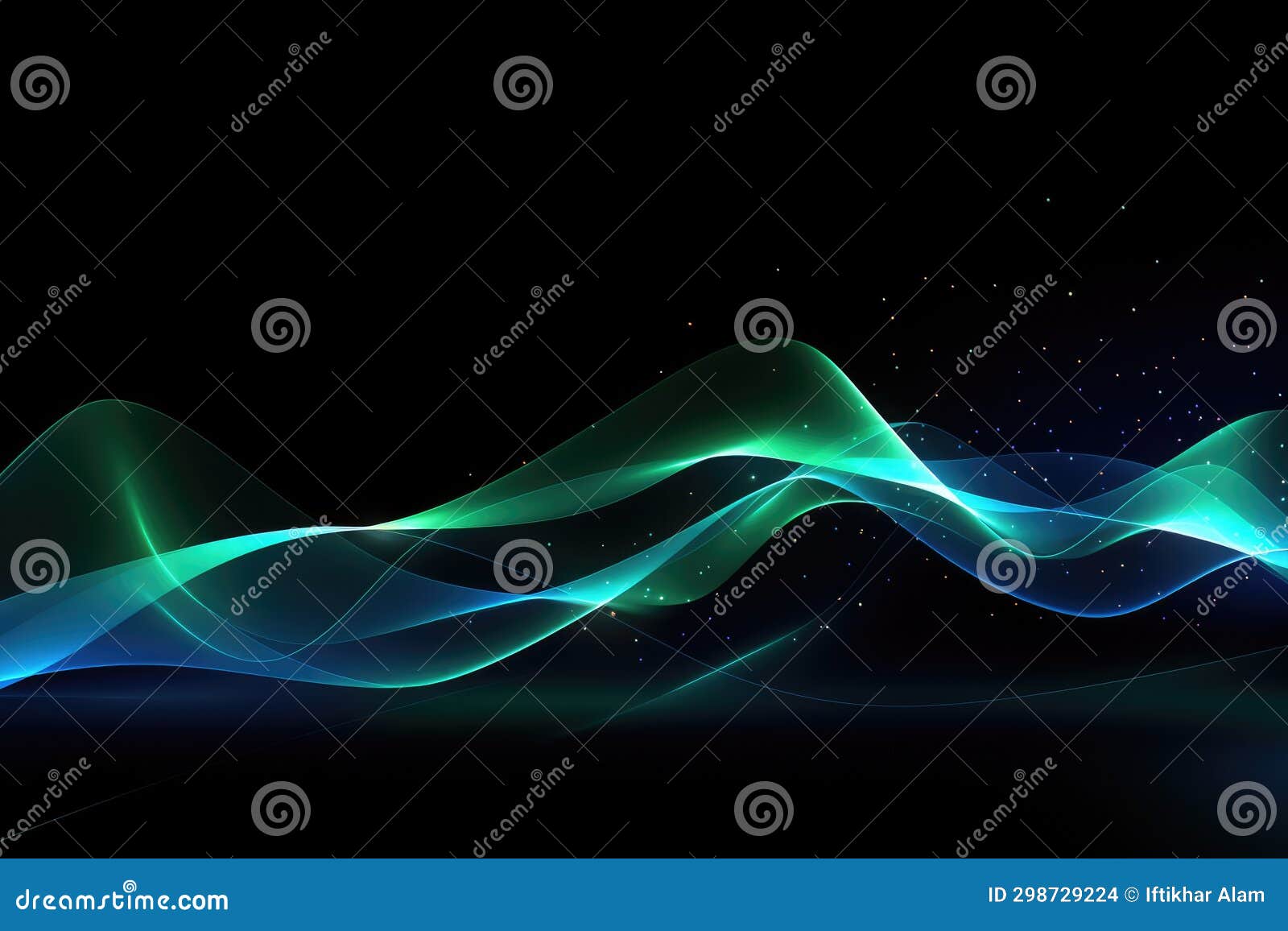 Abstract Background with Blue and Green Waves. Vector Stock ...
