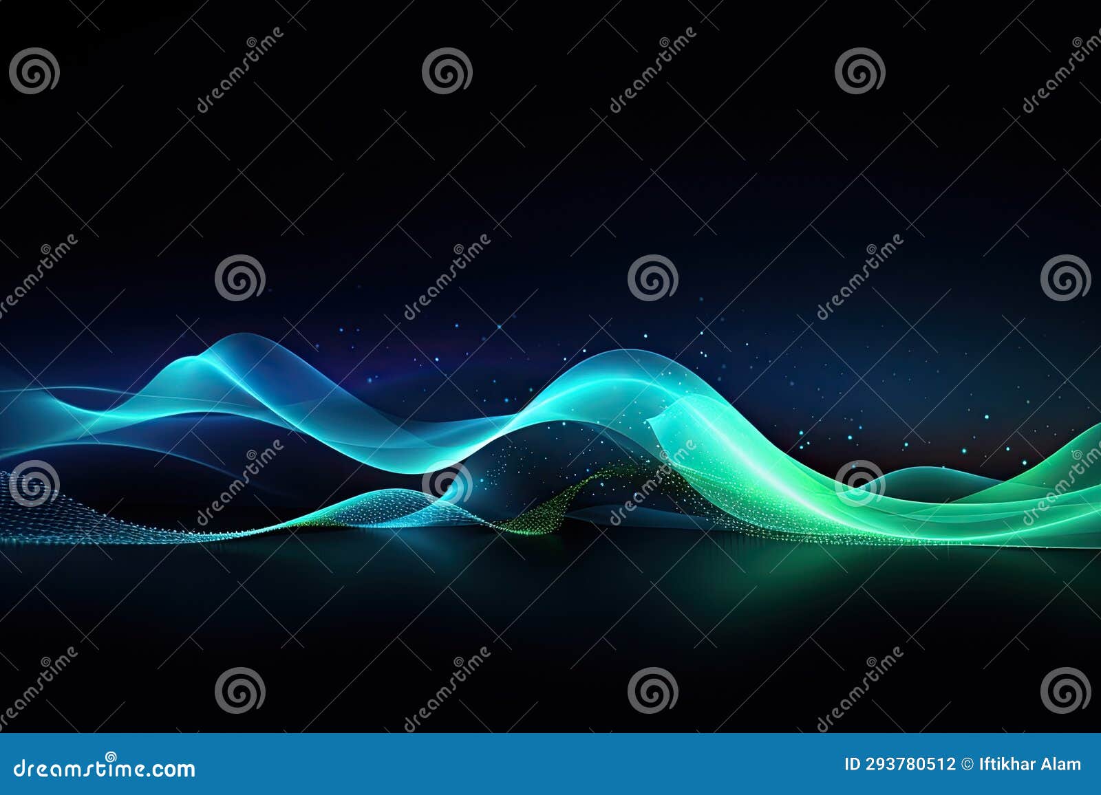 Abstract Background with Blue and Green Waves. Vector Illustration ...