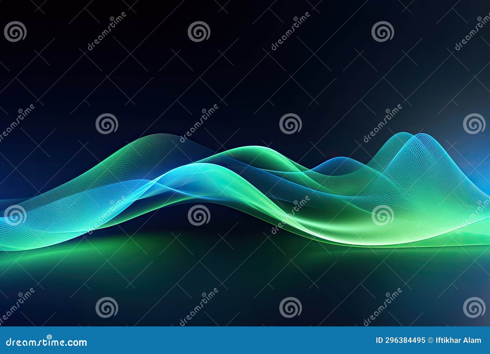 Abstract Background with Blue and Green Waves. Vector Illustration ...