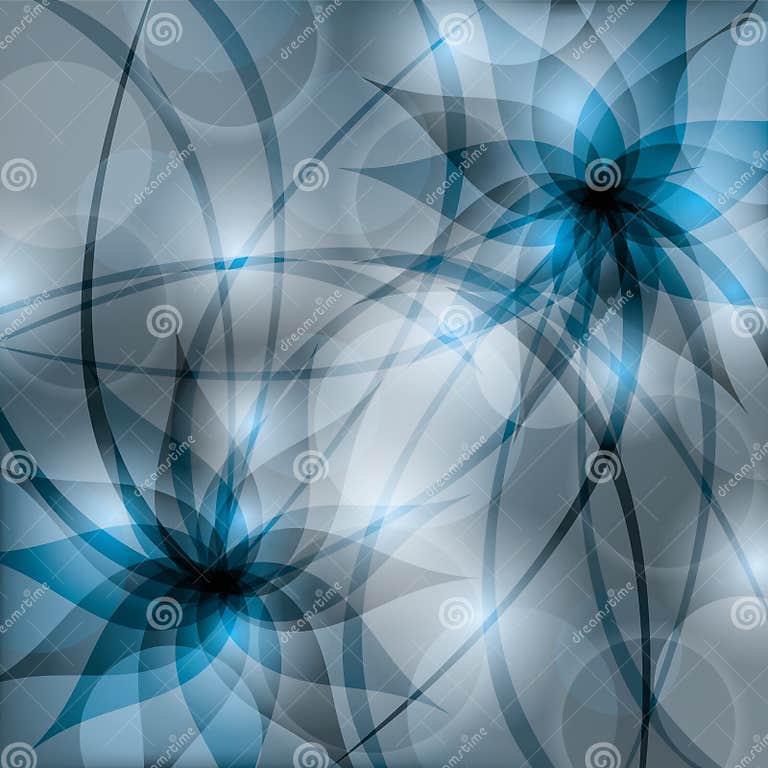Abstract Background with Blue-grey Flower Lily Stock Illustration ...
