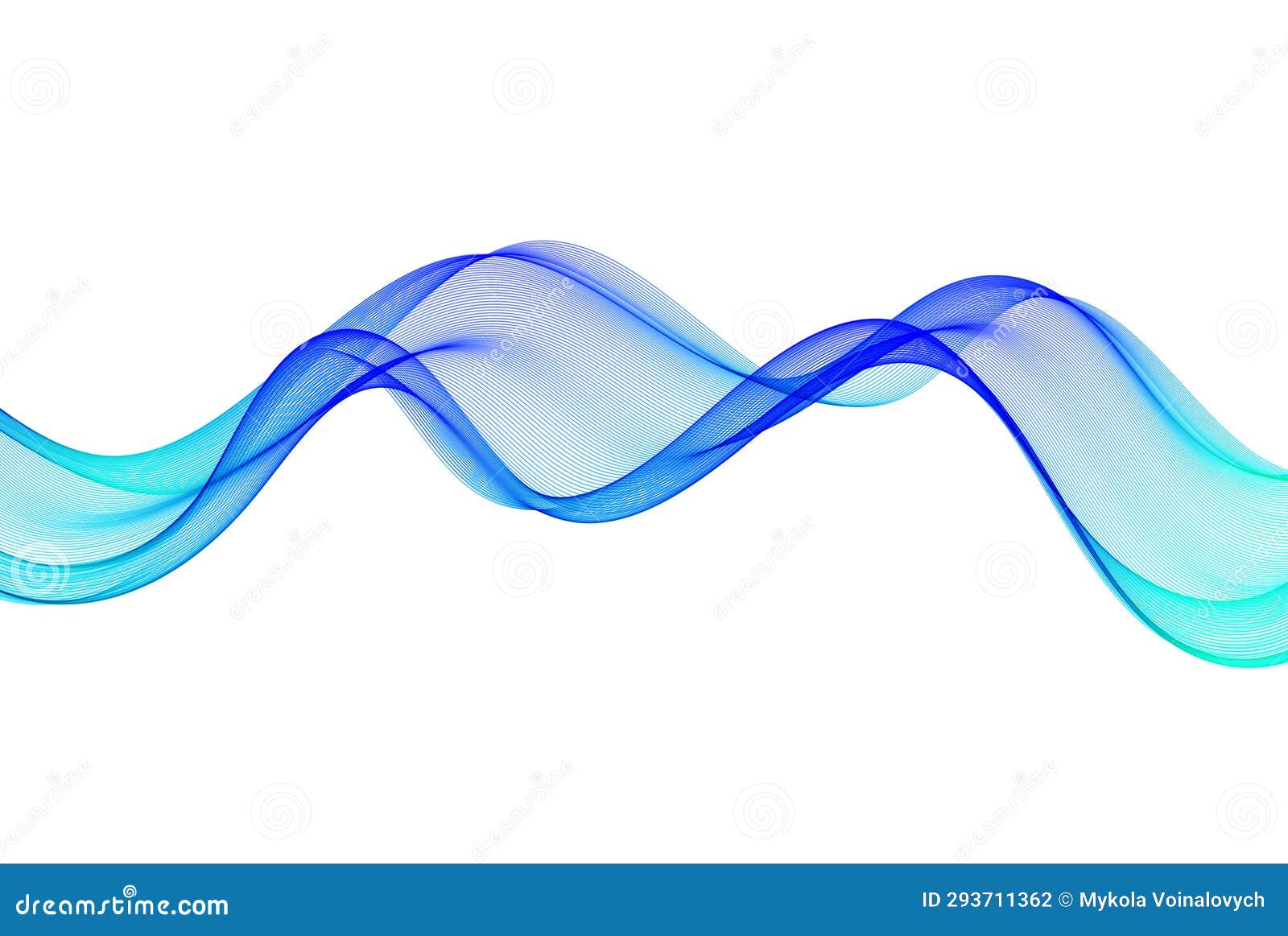 Horizontal Wave Lines On A Blue Background Of Geometric Hexahedrons ...