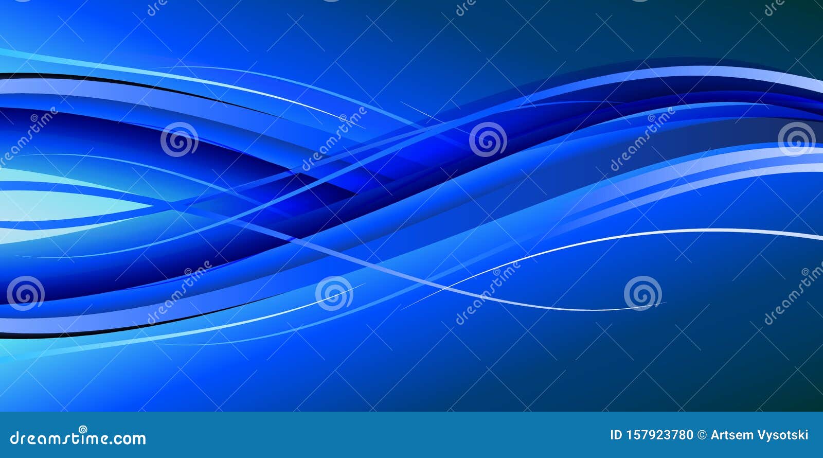 Abstract Background with Blue Horizontal Wave. Vector Illustration for ...