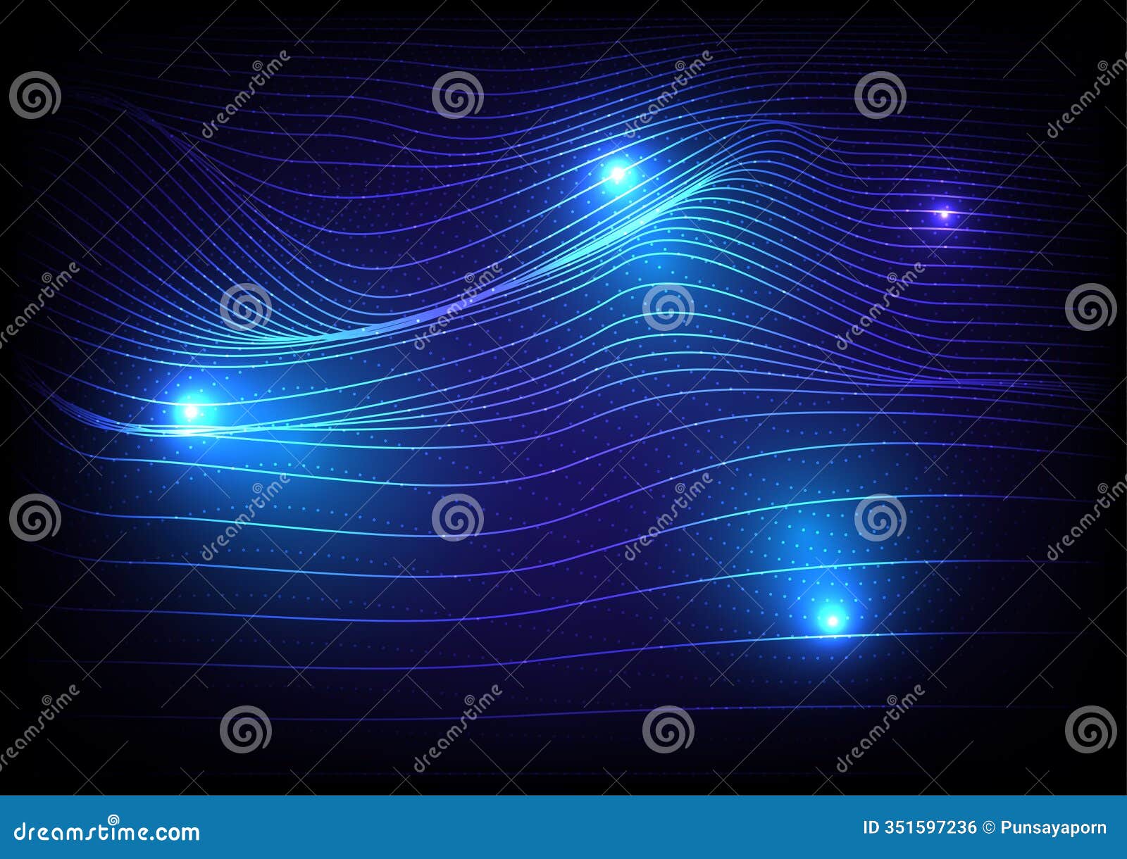 Abstract Background with Blue Lines Curve Connection Stock Illustration ...