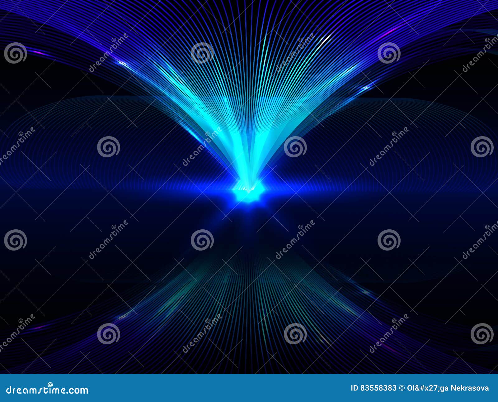 Abstract Background with Blue Luminous Interlocking Lines and Their ...