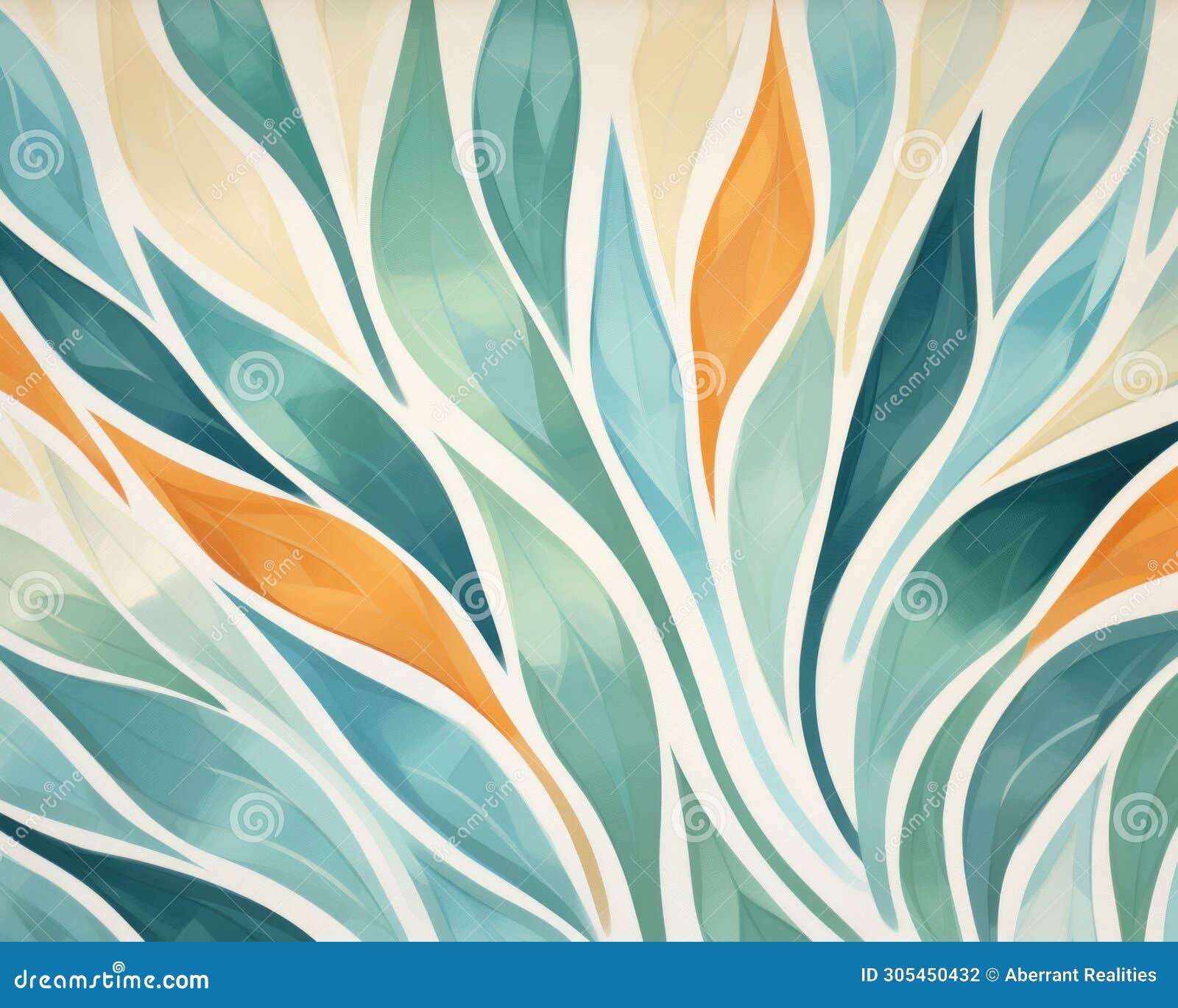 Abstract Background with Blue Orange and Green Leaves Stock ...
