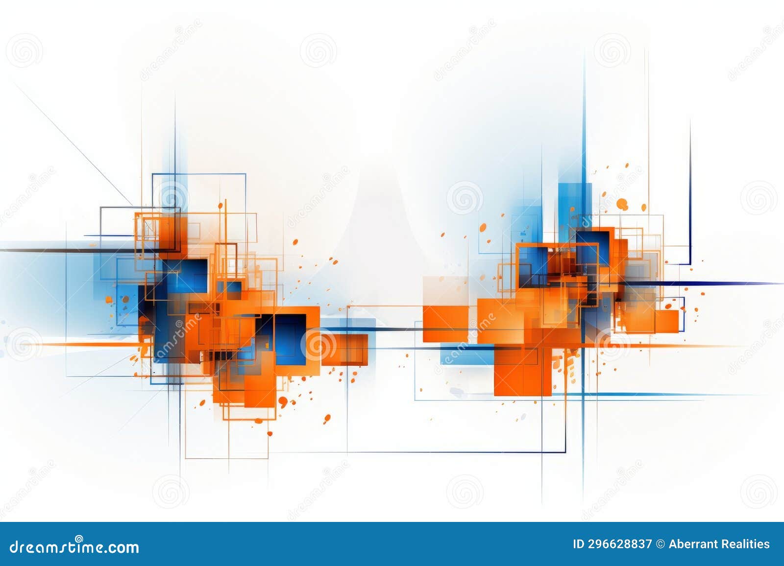 Abstract Background with Blue and Orange Squares Vector Stock ...