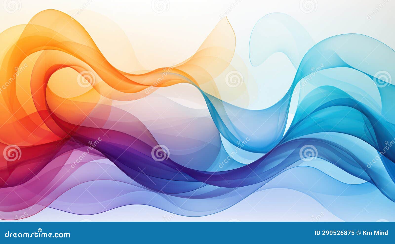 Abstract Background with Blue and Orange Wave Lines. Vector ...