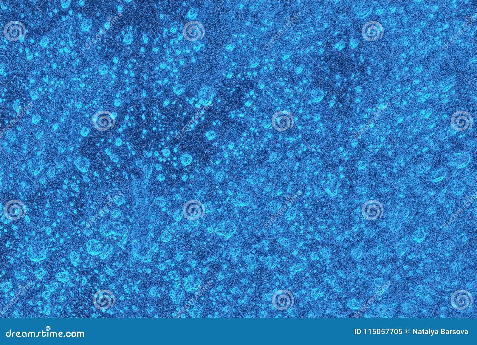 Abstract Background of Blue Organic Microbe Particles Under Microscope ...