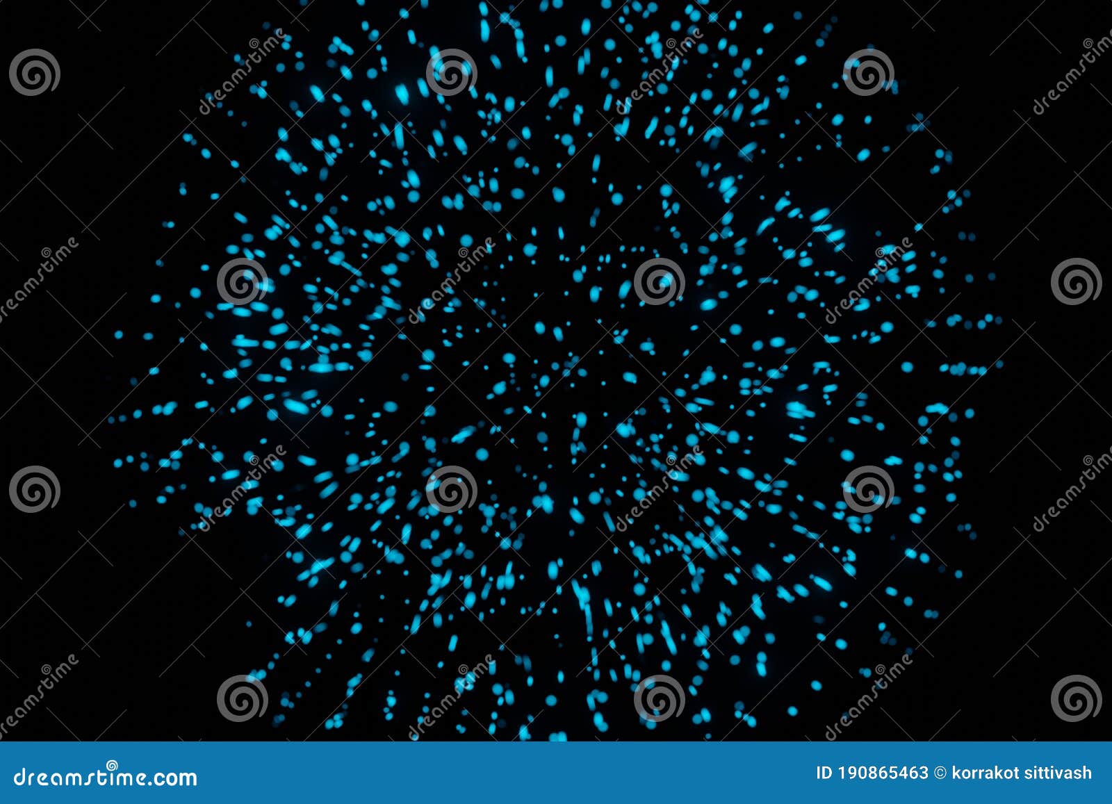 Abstract Background Blue Particle Explosion Shock Waves 3d Rendering ...