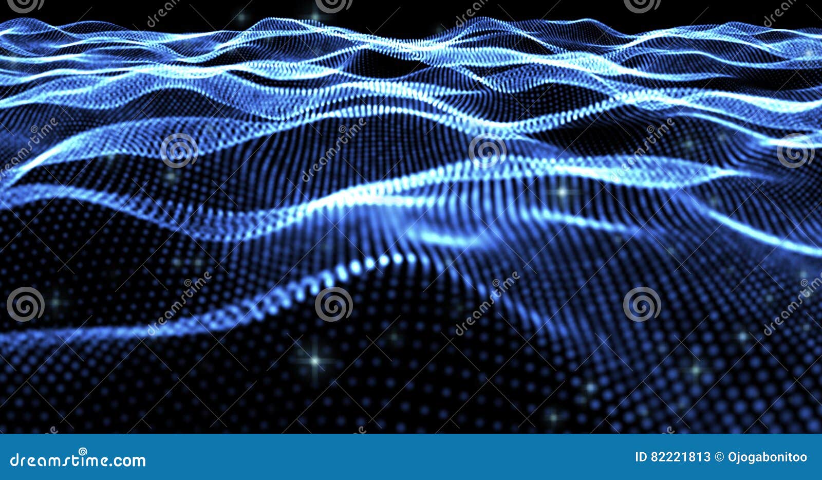 Abstract Background of Blue Particle Wave Stock Illustration ...