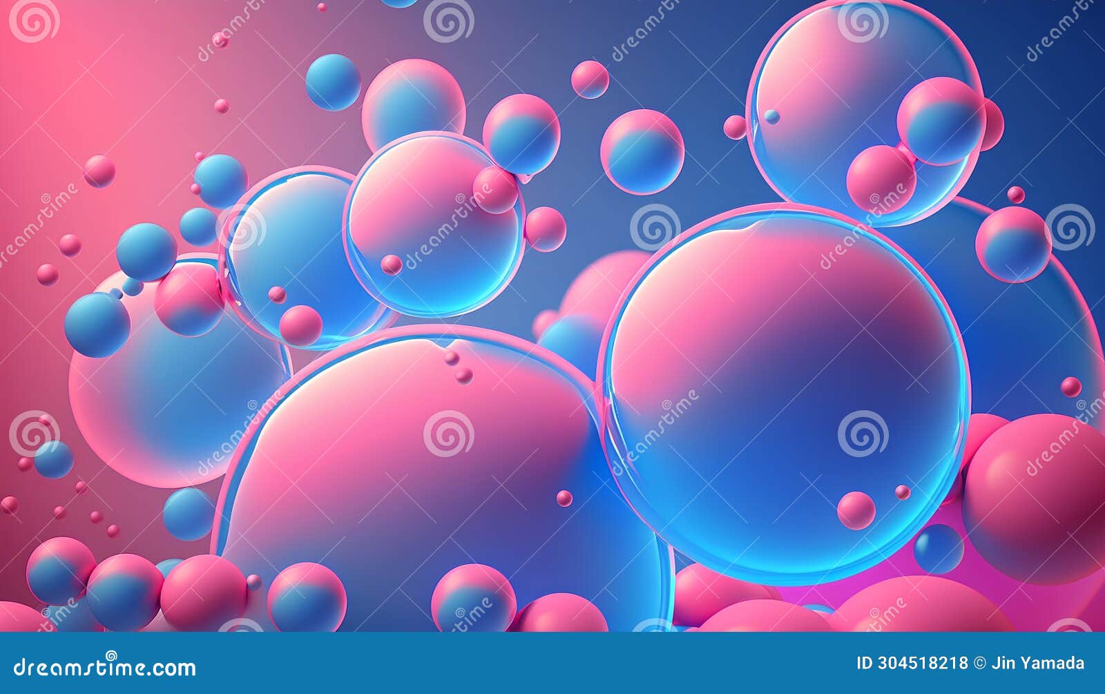 Abstract Background with Blue and Pink Bubbles. Vector Illustration for ...