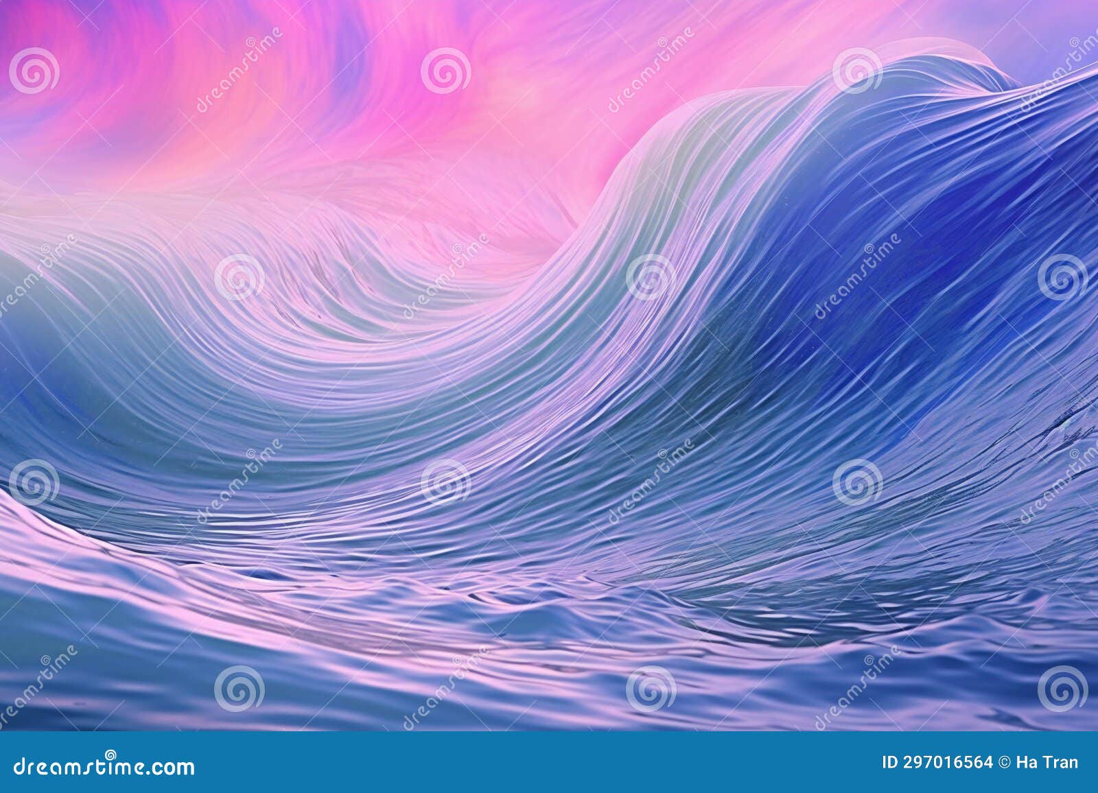 Abstract Background with Blue and Pink Waves, Stock Illustration ...