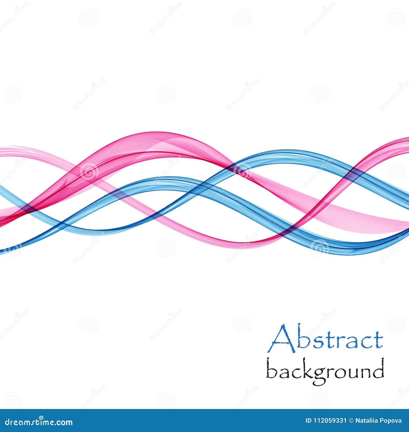 Abstract Background with Blue and Pink Waves of Transparent Flying ...