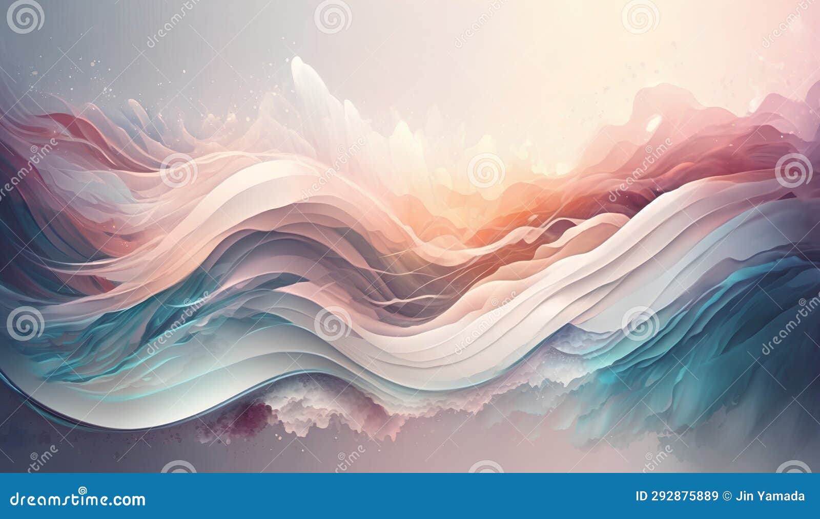 Abstract Background with Blue and Pink Waves. Vector Illustration for ...