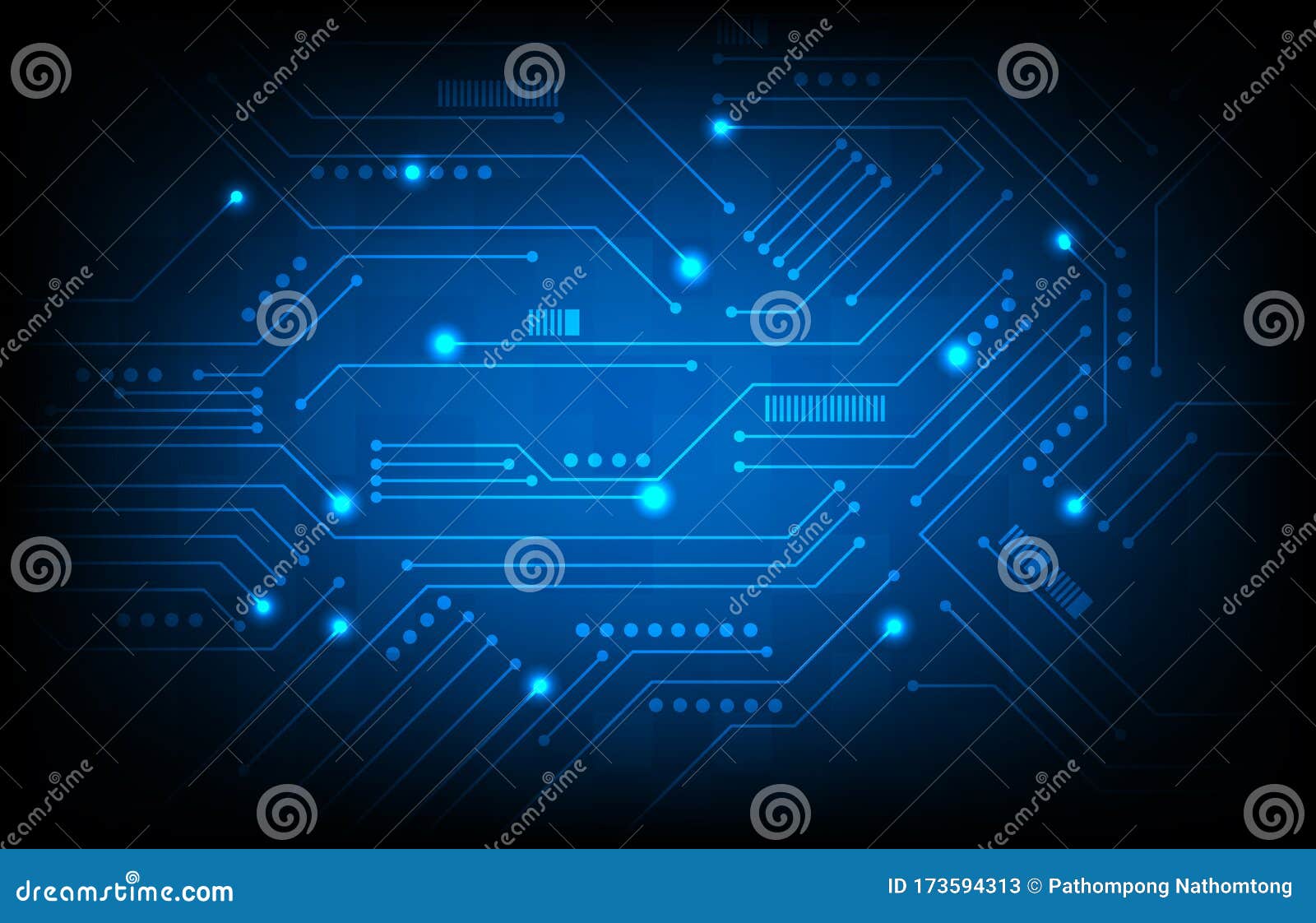 Background of Blue Printed Circuit Board, Sci Fi Science Concept Stock ...