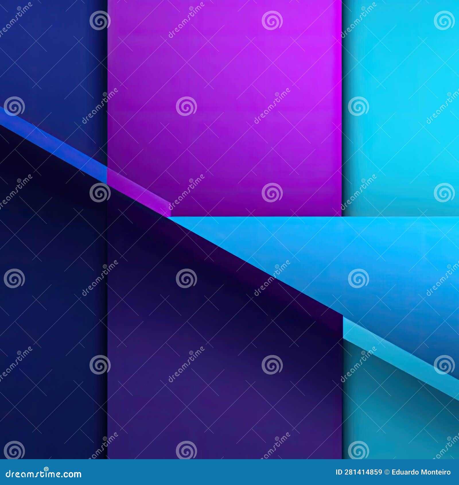Abstract Background with Blue and Purple Geometric Shapes - 3D ...