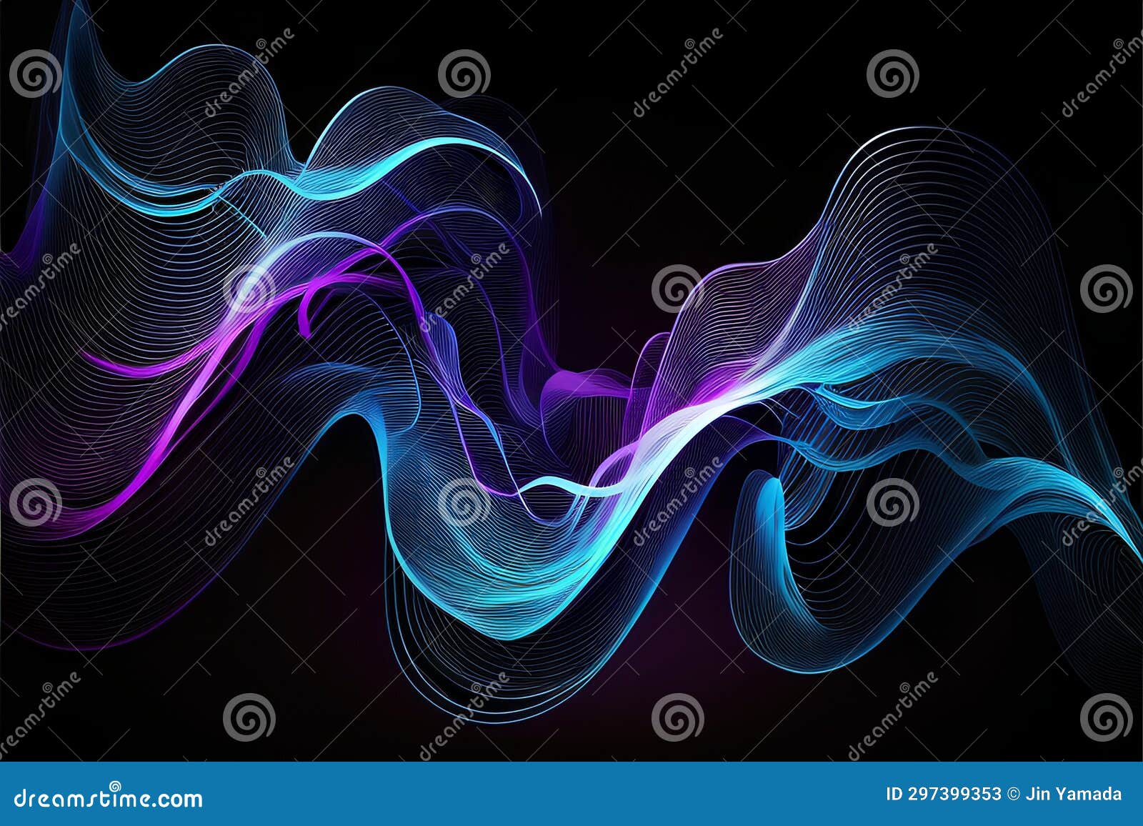 Abstract Background with Blue and Purple Waves. Vector Illustration ...