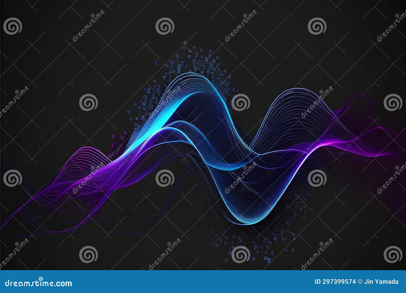 Abstract Background with Blue and Purple Waves. Vector Illustration ...