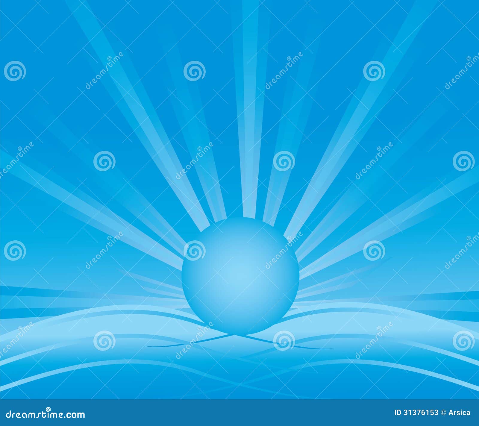 Abstract Background with Blue Radiant Sun Stock Vector - Illustration ...