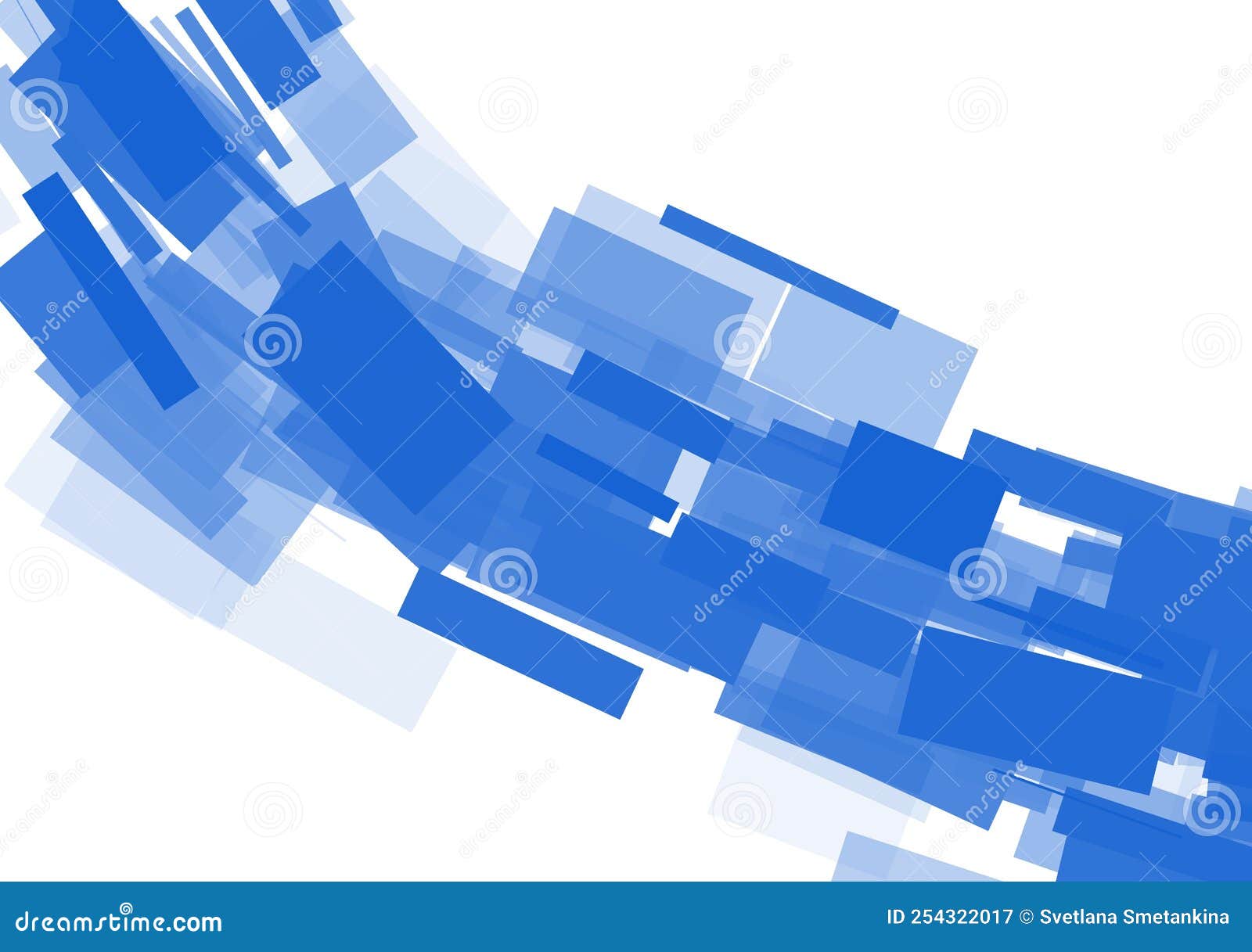 Abstract Background with Blue Rectangles Isolated on White Stock ...