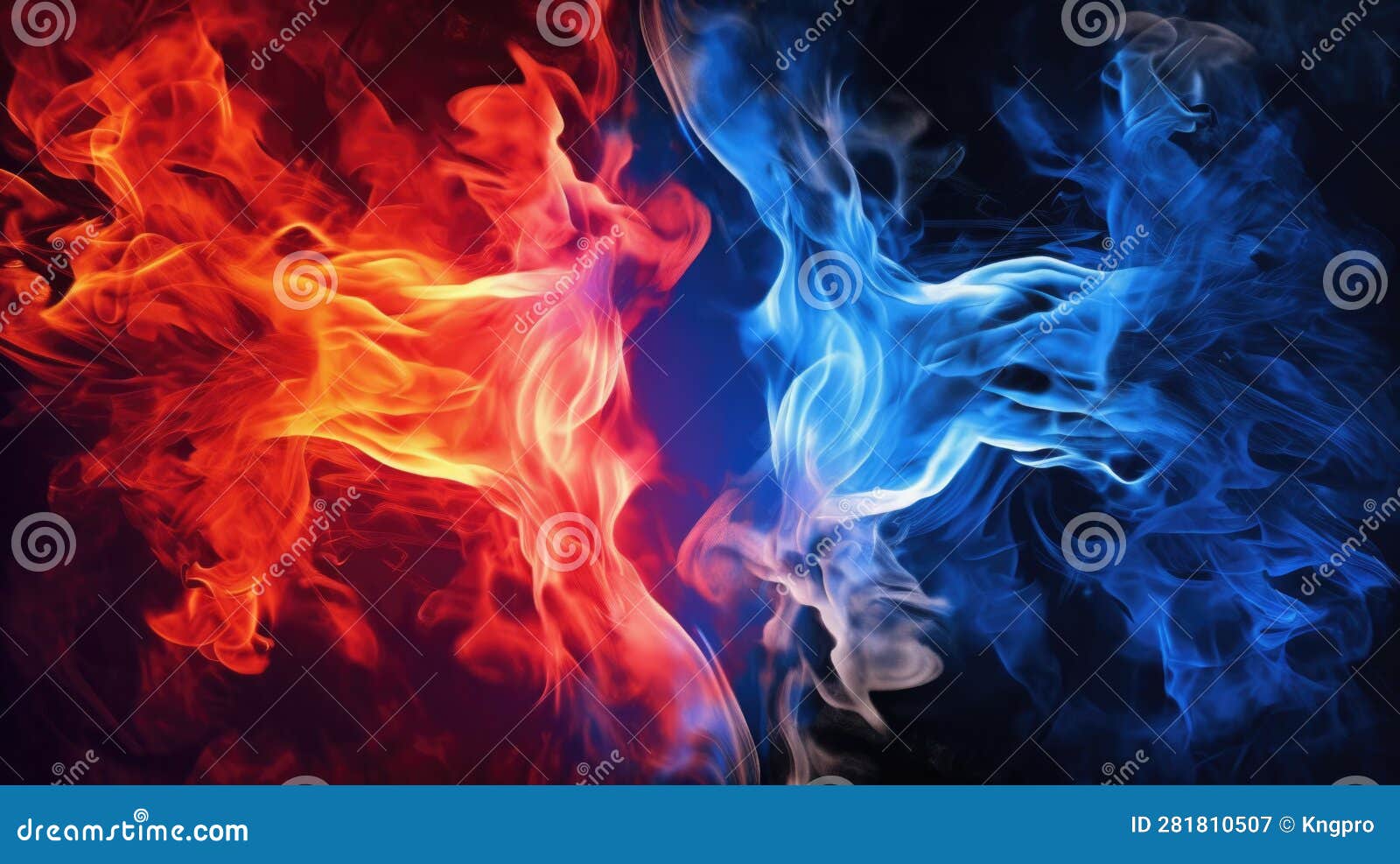 Abstract Background of Blue and Red Fire on a Black Background Stock ...