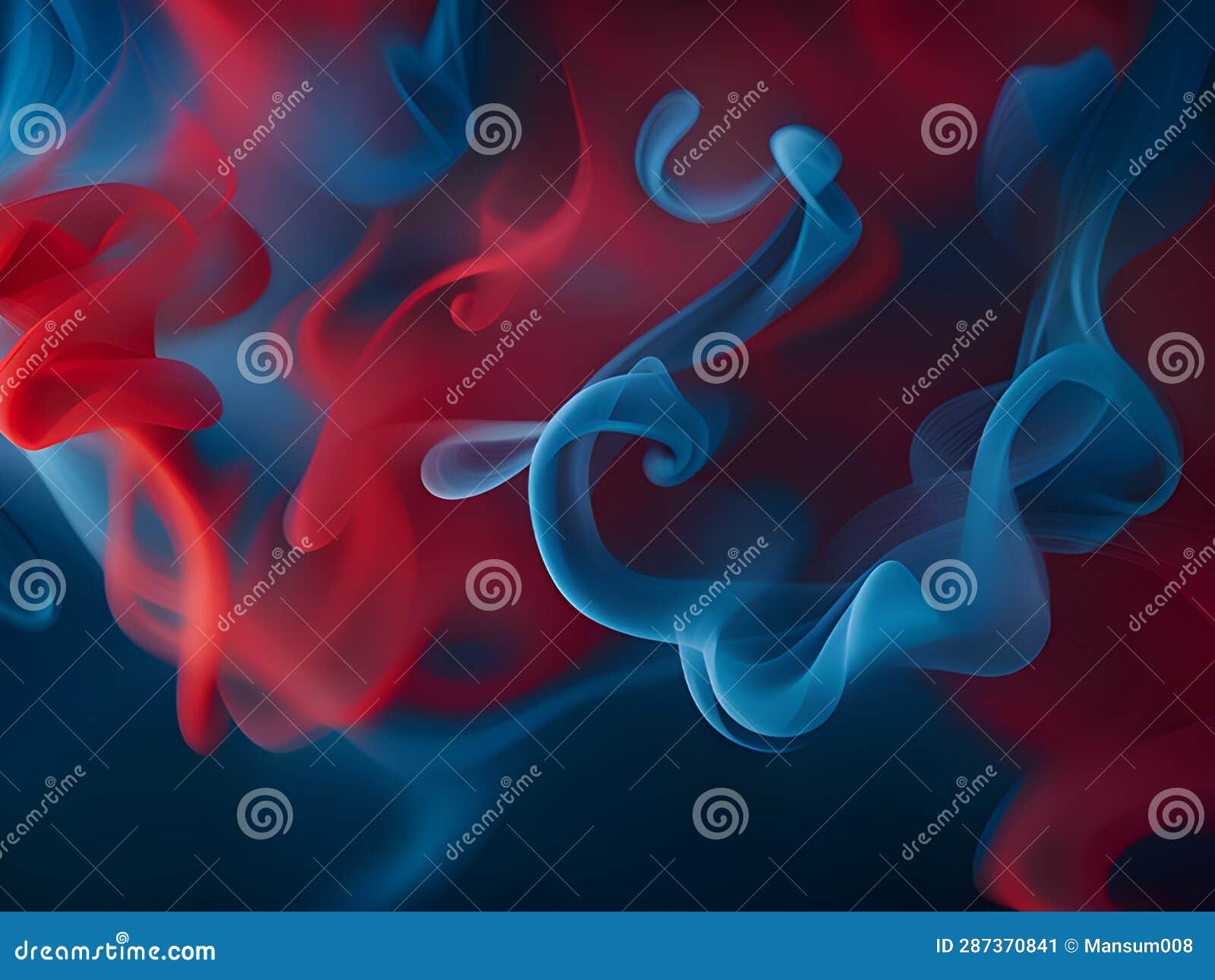 Abstract Background with Blue and Red Smoke, Ai Generated Stock ...