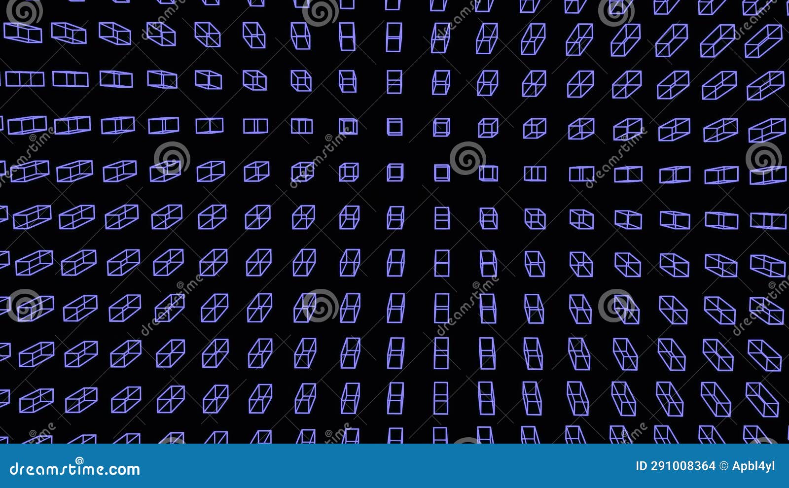 Abstract Background of Blue Rotating Rectangles. Vj Loop Blocks ...