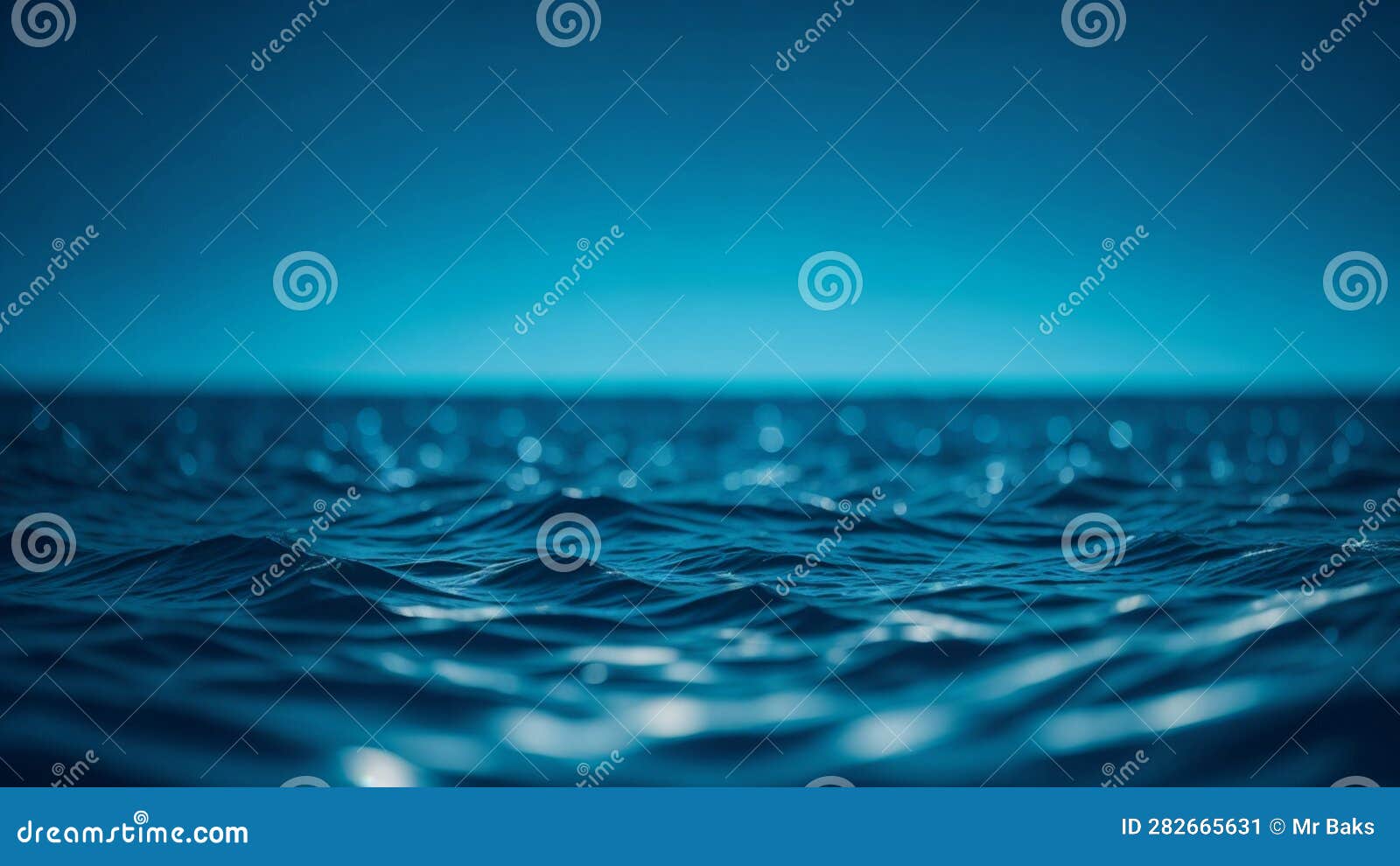 Abstract Background of Blue Sea Surface with Waves. Stock Illustration ...