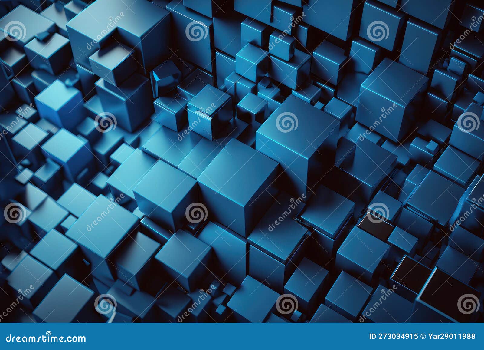 Abstract Background, Blue Smooth Cubes. AI Generative Stock ...