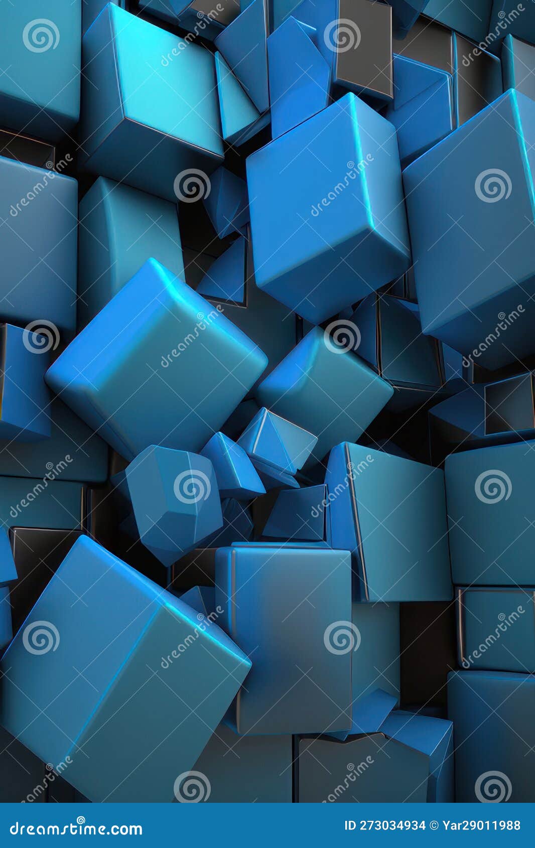 Abstract Background, Blue Smooth Cubes. Vertical Background Stock ...