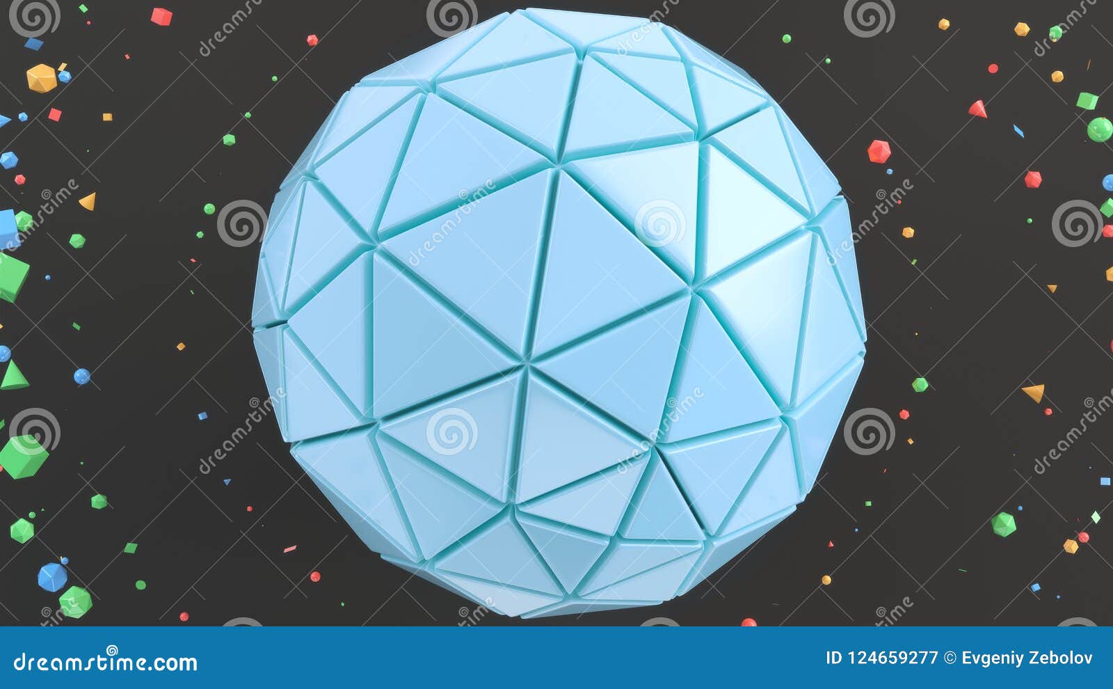 Blue Sphere on the Black Surface Stock Illustration - Illustration of ...