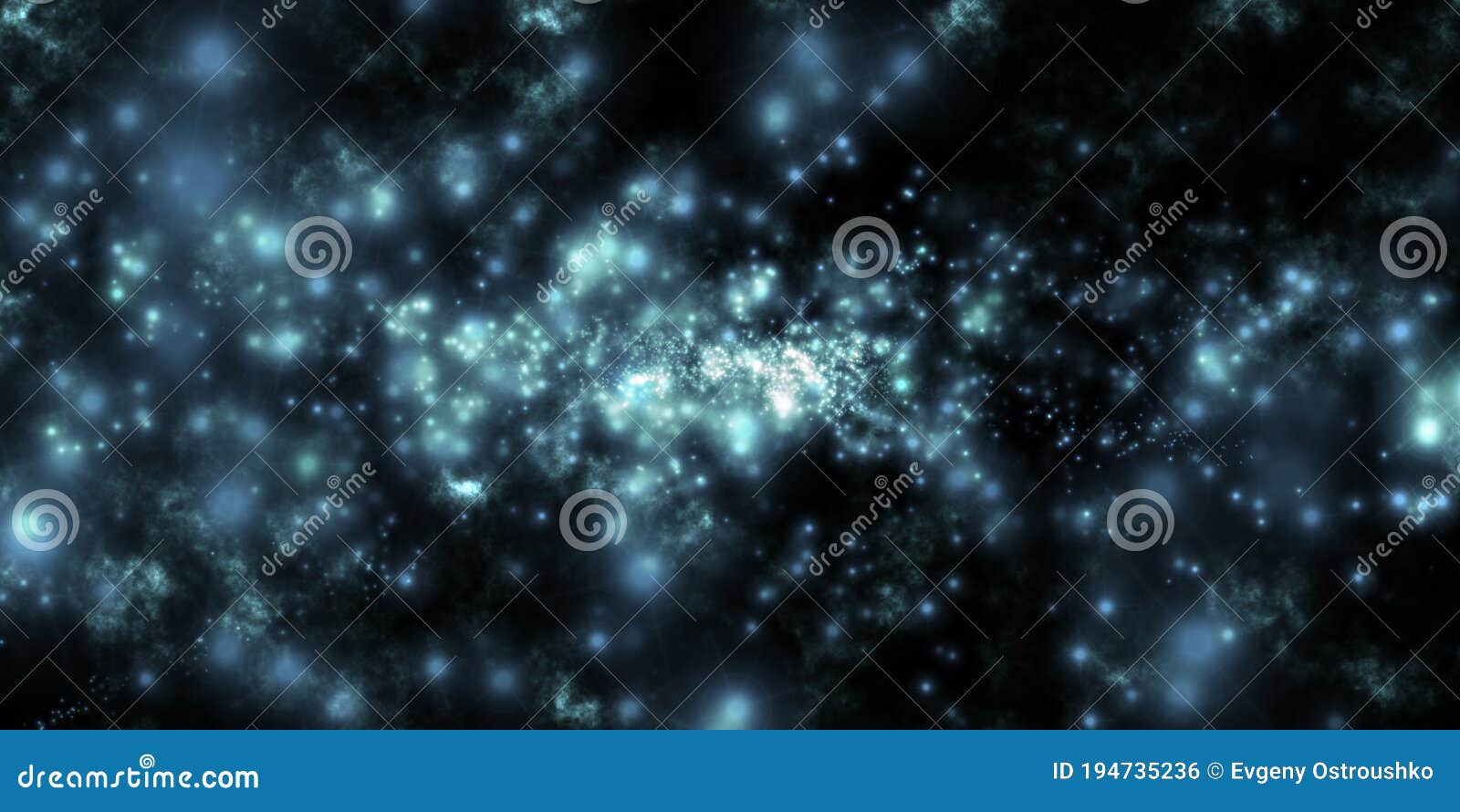Abstract Background of Blue Starry Sky with Faint Nebula Stock ...