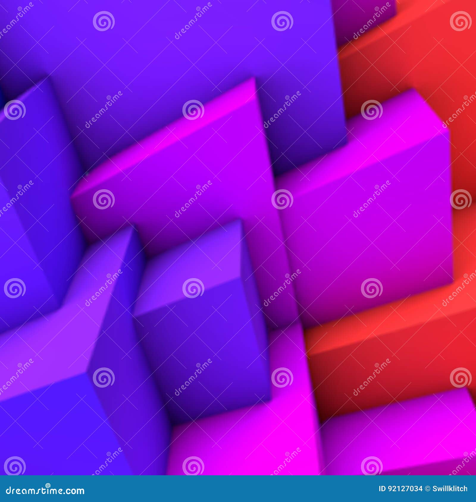 Abstract Background with Blue To Red Gradient Overlapping Cubes Stock ...