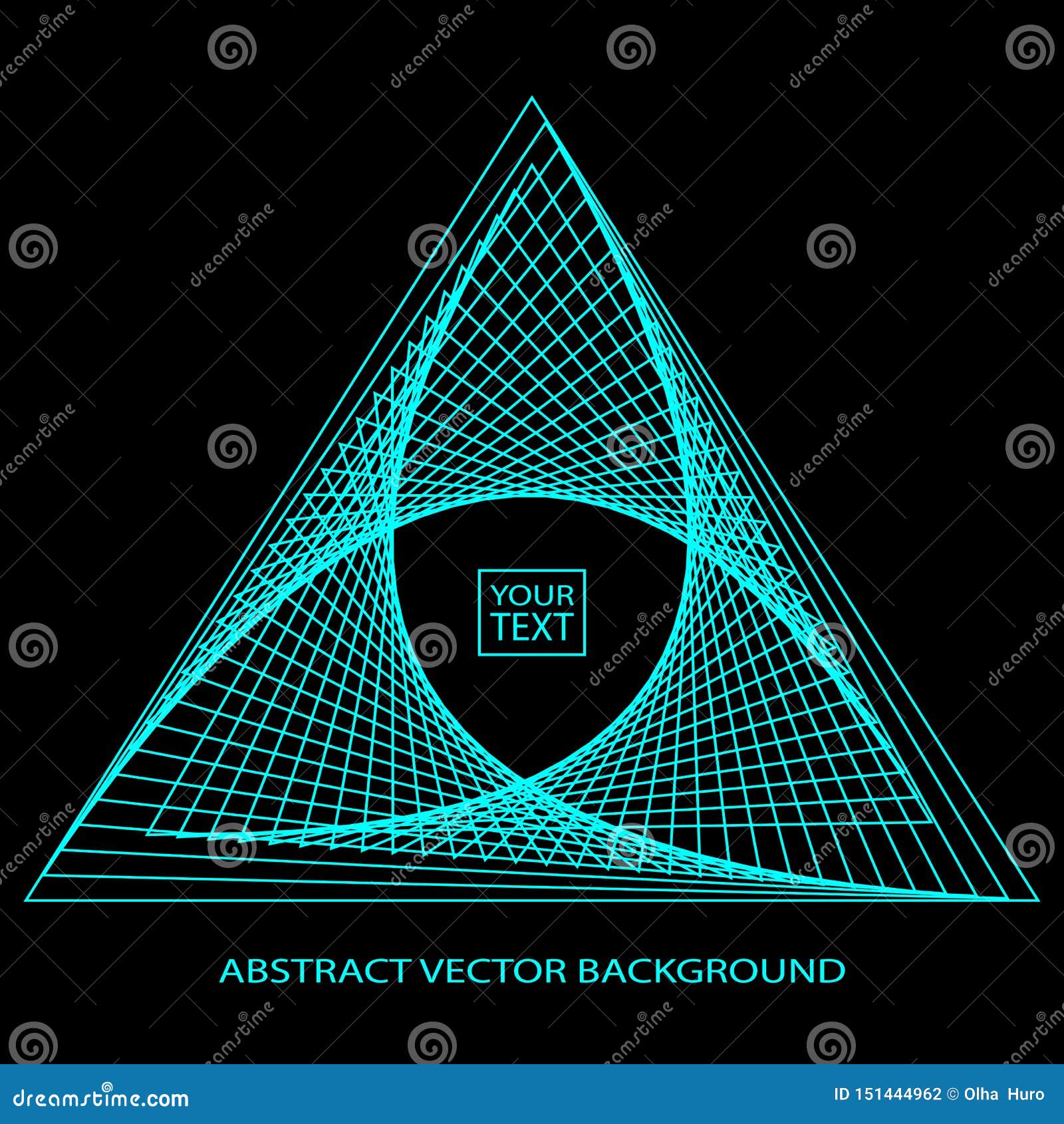 Abstract Background with Blue Triangle on the Label, Triangular Logo on ...