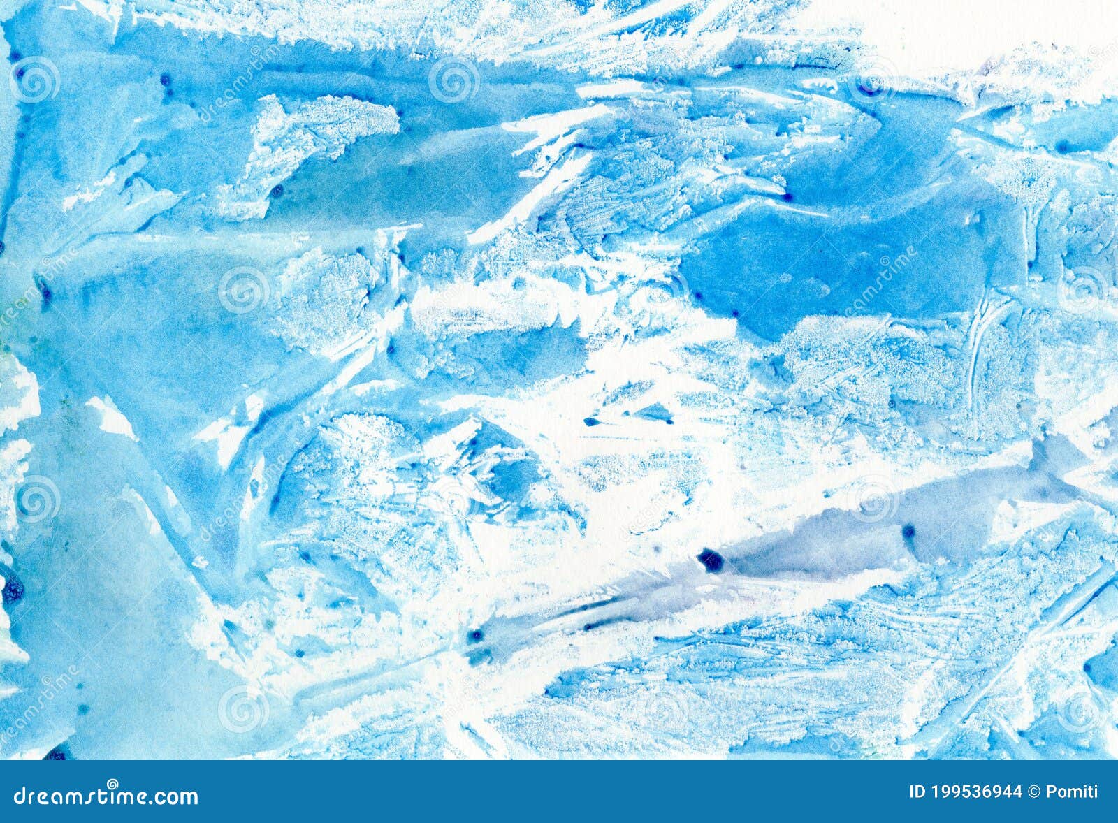 Abstract Background of Blue Watercolor on Paper Texture, Hand Painted ...