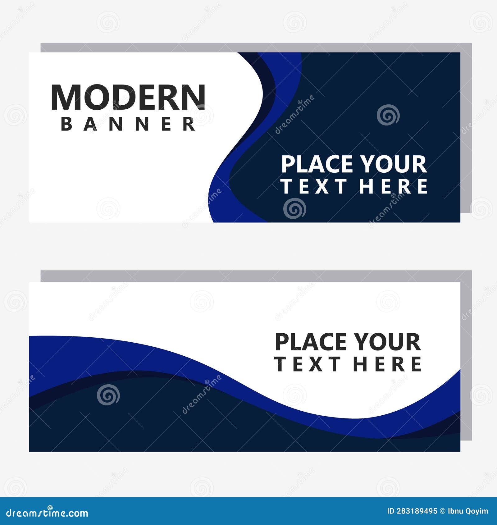 Abstract Background Blue Wave Banner Design Vector Stock Vector ...