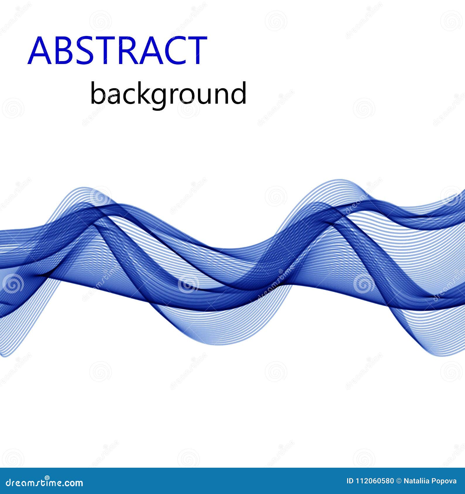 Abstract Background with Blue Waves on a White Background Stock ...