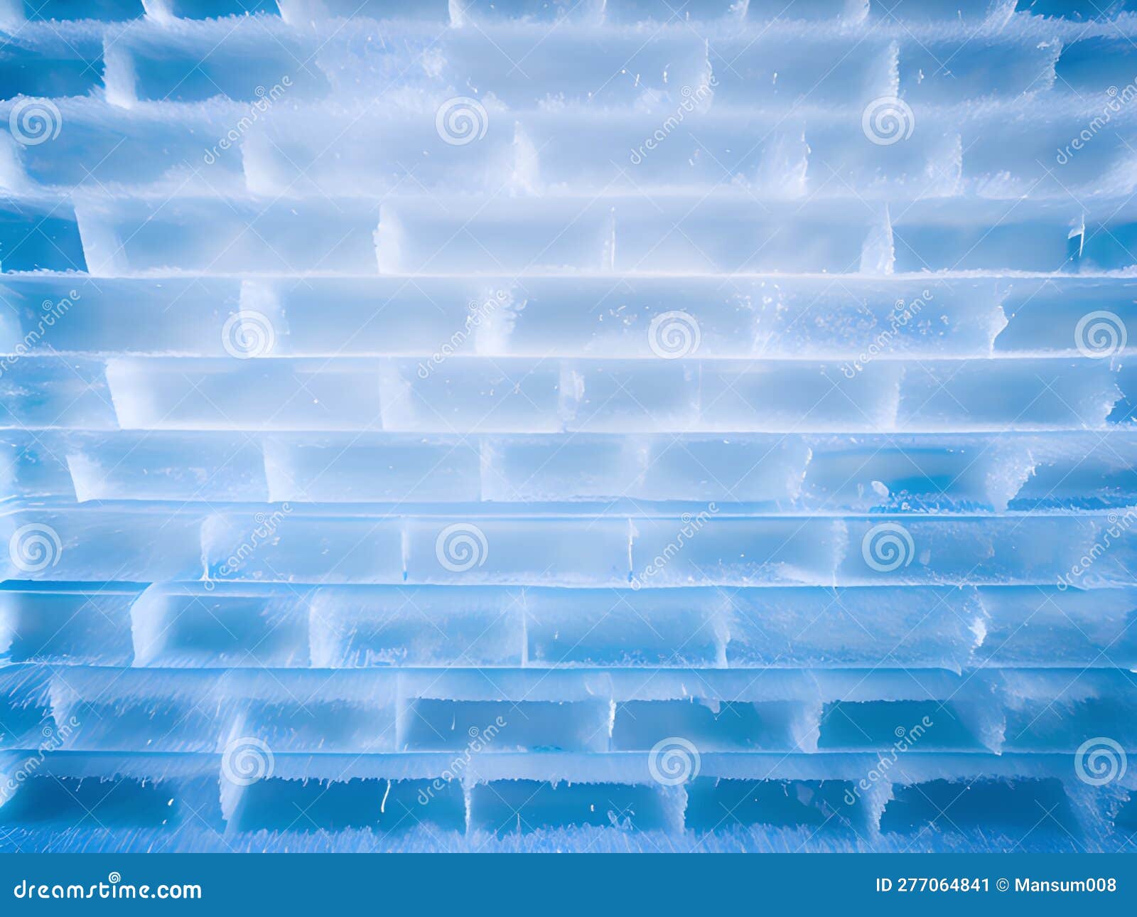 Abstract Background of Blue and White Ice Brick Wall, AI Generated ...