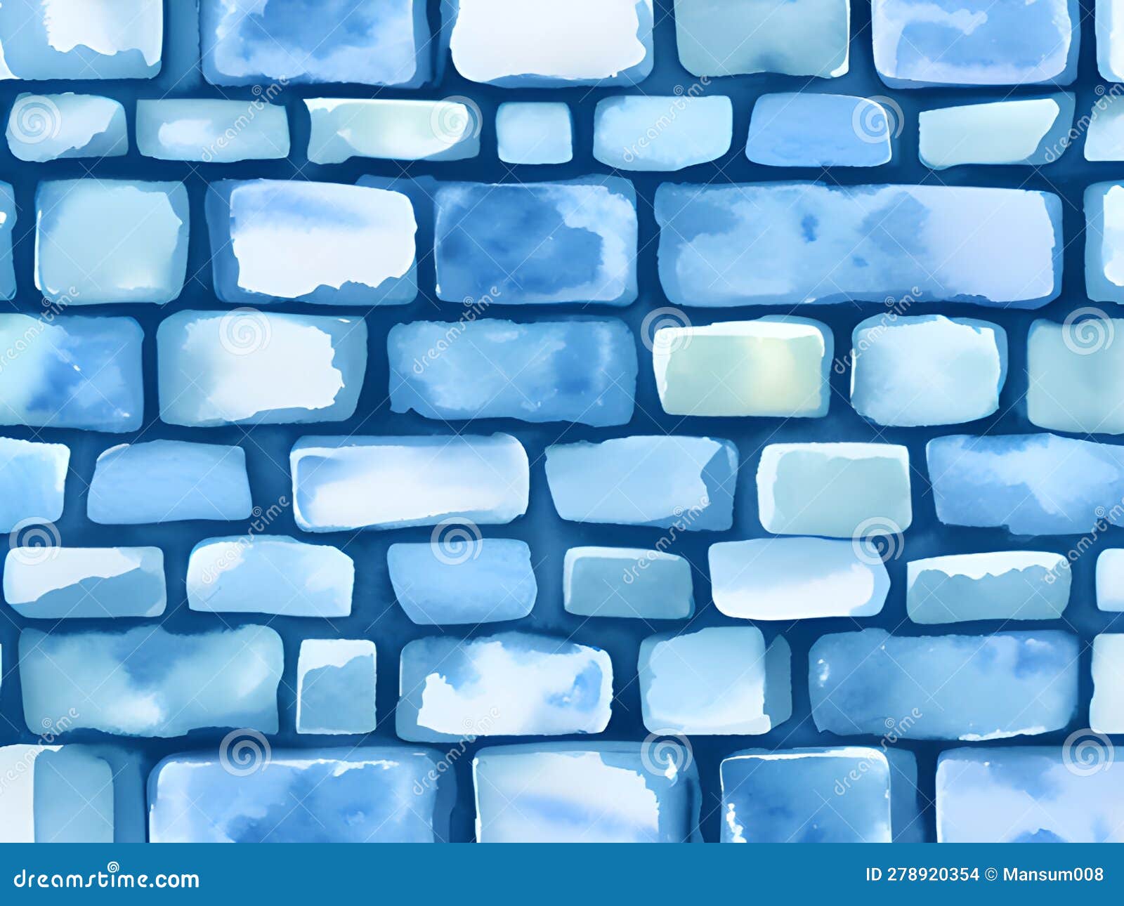 Abstract Background of Blue and White Squares Wall, AI Generated Stock ...