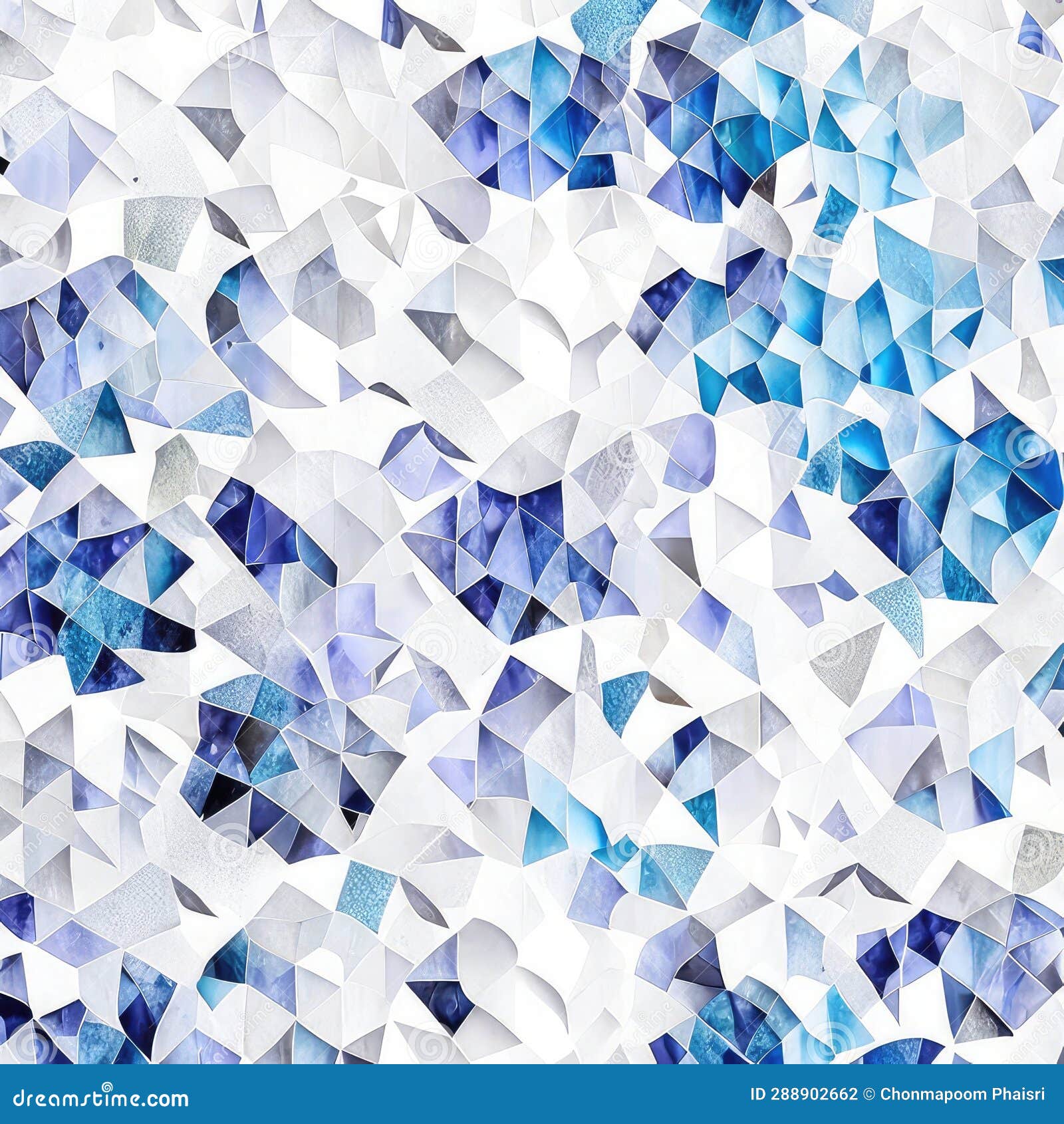 Abstract Background with Blue and White Triangles. Seamless Pattern ...