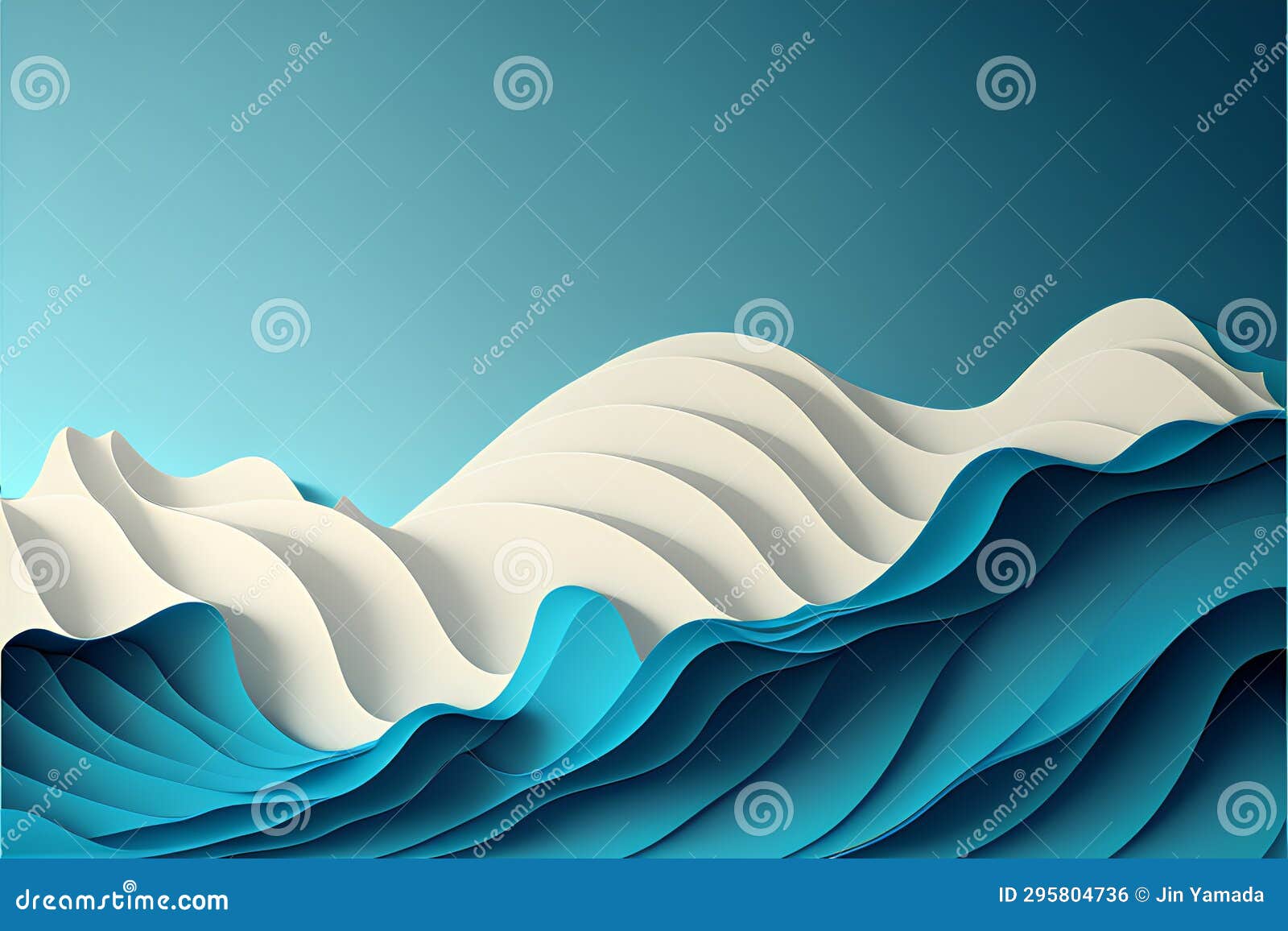 Abstract Background with Blue and White Waves. Vector Illustration ...