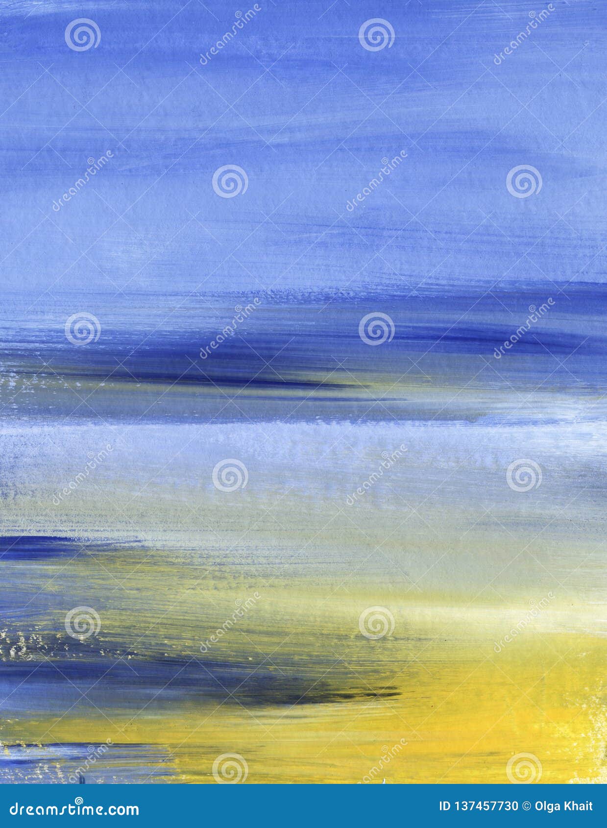 Abstract Background. Blue and Yellow Sky with Clouds Stock Photo ...