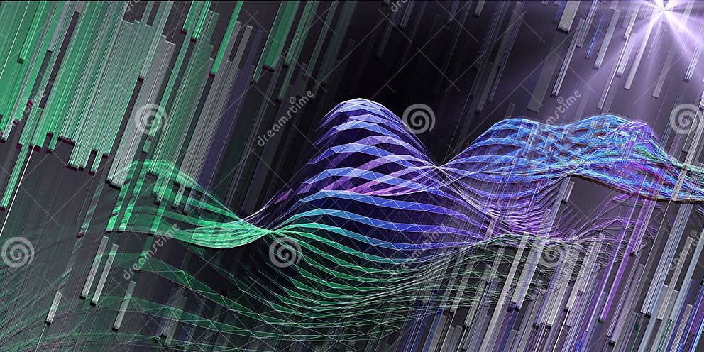 Abstract Background With Blurred Lines Quantum Cryptography Concept Analytics Algorithms Data