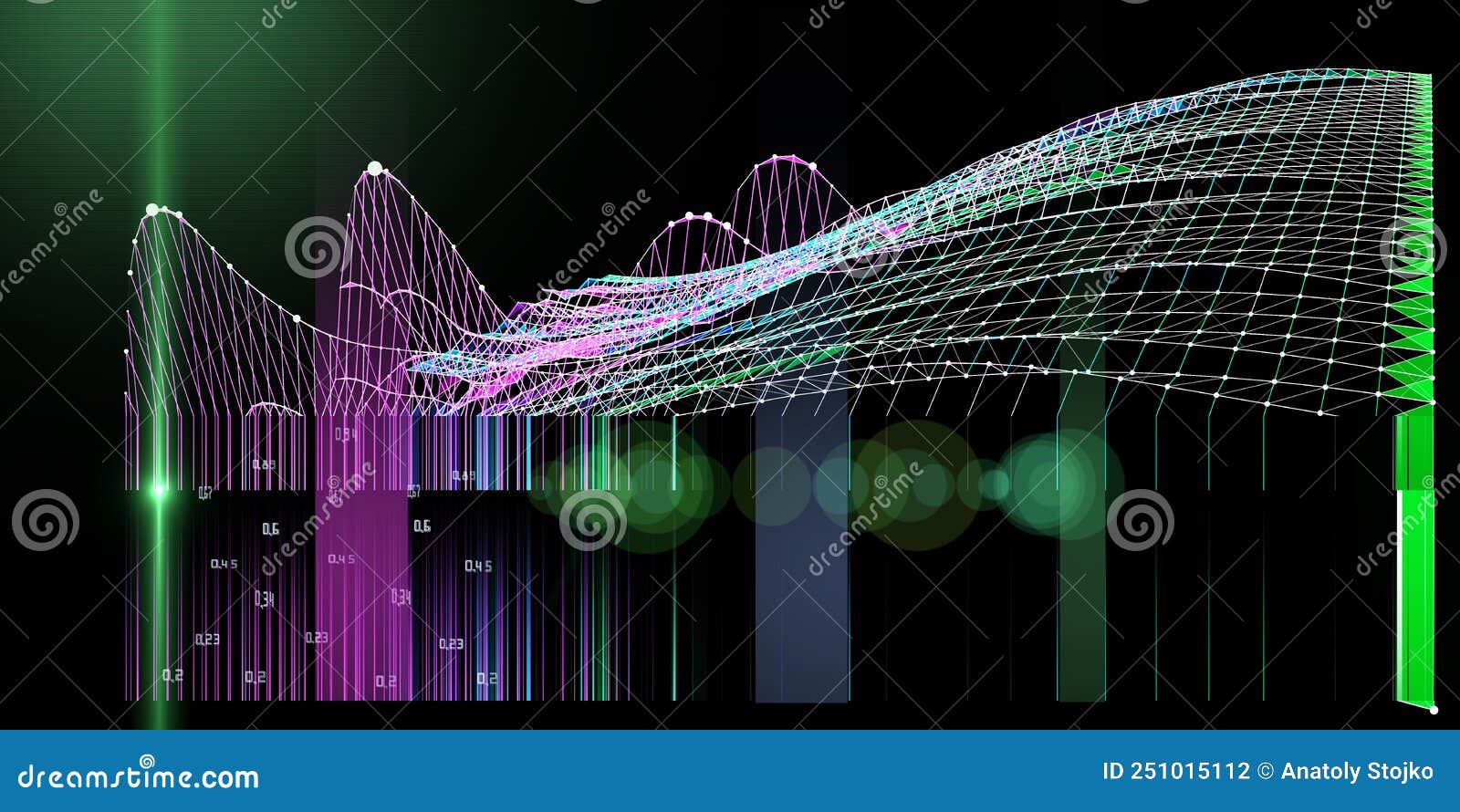 Abstract Background with Board Virtual Graph Grid and Blurred Lines ...