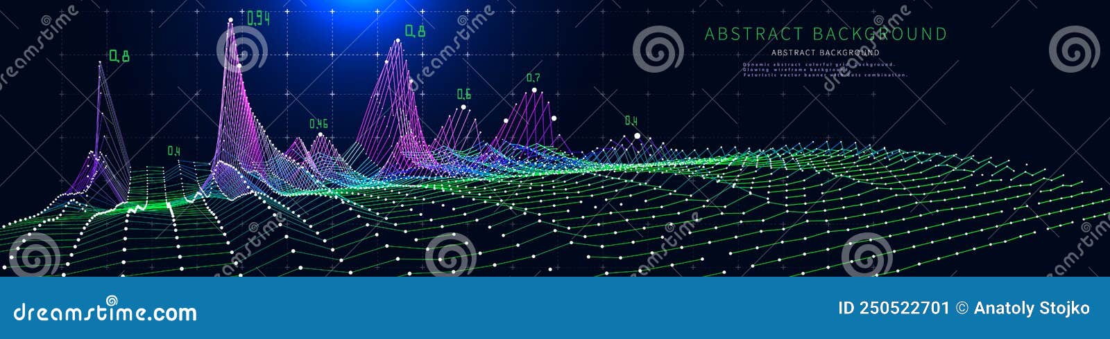 Abstract Background Board Virtual Graph Grid Data and Spot. Big Data ...