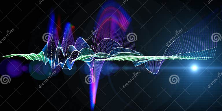 Abstract Background Board Virtual Graph Grid with Spot. Presentation Concept of 3d Wireframe ...